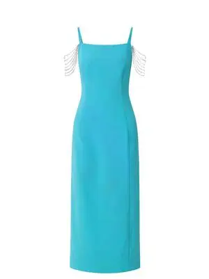 Pinko Chain-embellished Midi Dress - Blue