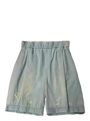A PAPER KID Ripped Bermuda Shorts - Blue