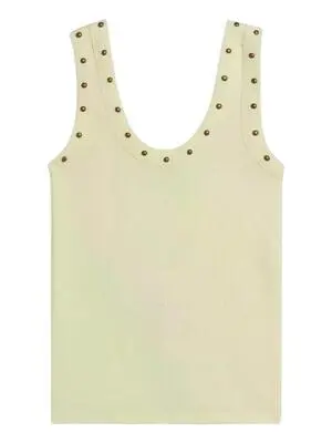 A PAPER KID Studded Tank Top - Neutrals