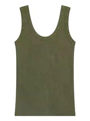 A PAPER KID Studded Tank Top - Green