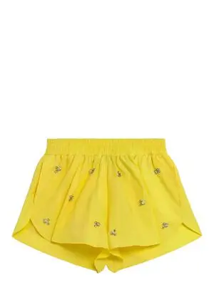 A PAPER KID Popline Embellishment Shorts - Yellow