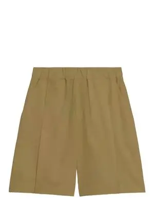 A PAPER KID Elasticated Wool Bermuda Shorts - Neutrals