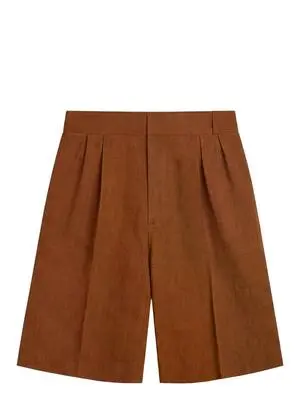 A PAPER KID Pleated Linen Shorts