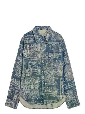 A PAPER KID Buttoned Paisley-print Shirt - Blue