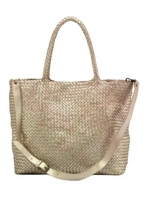 Officine Creative Class 35 Woven Leather Bag - Gold