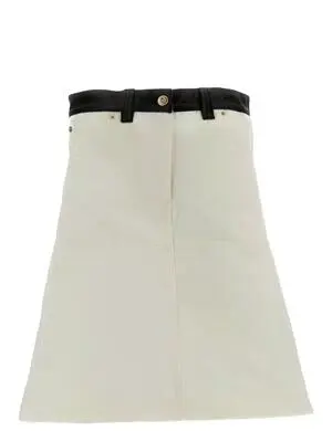 WALES BONNER A-line Midi Skirt - Neutrals