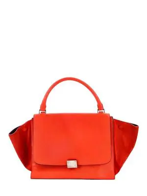 Celine Trapeze Medium Satchel - Red