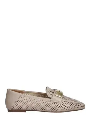 Liu Jo Openwork Leather Loafers - Neutrals