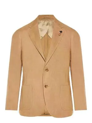 LARDINI Buttoned Herringbone Suit - Neutrals