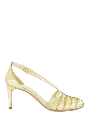 FERRAGAMO Lille Caged Leather Sandals - Gold