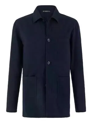 Boggi Milano Patch Pockets Wool Shirt Jacket - Blue
