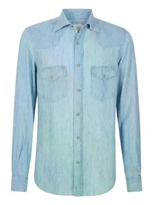 Eleventy Buttoned Western Shirt - Blue