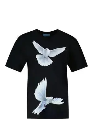 3.PARADIS Freedom Doves T-shirt - Black