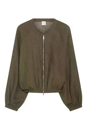 Marella Rhinestone-detailed Bomber Jacket - Brown