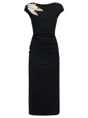 Chiara Boni La Petite Robe V-neck Slit Dress - Black