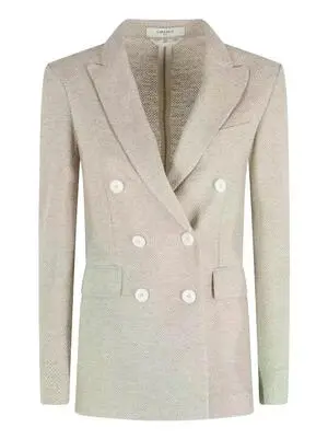 CIRCOLO 1901 Mélange Double-breasted Blazer - Neutrals