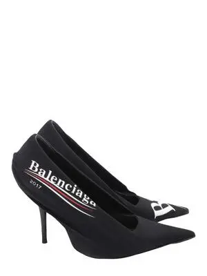Balenciaga Logo-print Pointed Pumps - Black