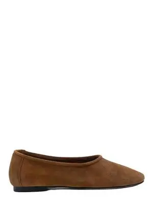 By Far Topstitch Ballerina Flats - Brown