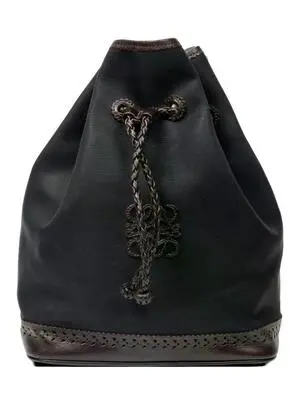 Loewe Braided Drawstring Bucket Bag - Black
