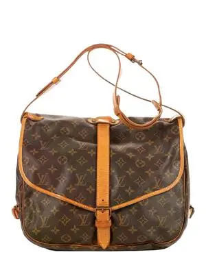 LOUIS VUITTON 30 Saumur Monogram Shoulder Bag - Brown
