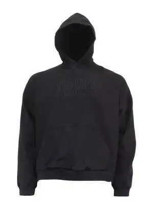 Balenciaga Embroidered Logo Hoodie - Black