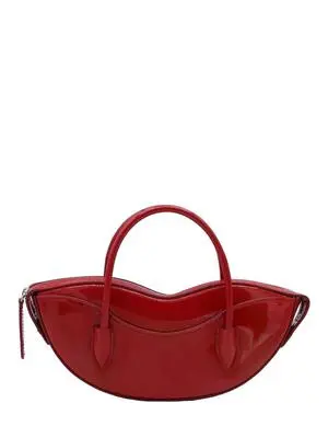 Fiorucci Handles Leather Shoulder Bag - Red