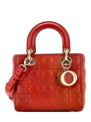 Dior My Abcdior Lady Bag Cannage Quilt Lambskin - Red