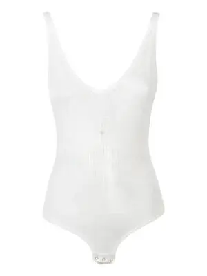 Elisabetta Franchi V-neck Sleeveless Bodysuit - White