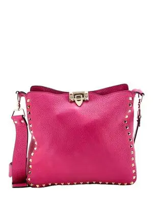 Valentino Garavani Rockstud Flip Lock Messenger Bag - Pink
