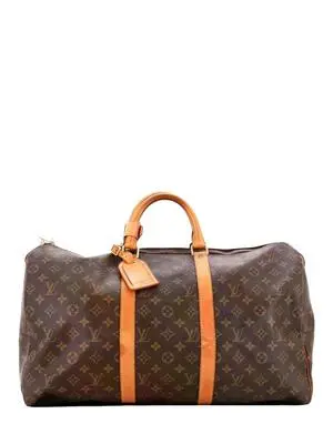 LOUIS VUITTON Keepall Monogram Canvas 50 Travel Bag - Brown