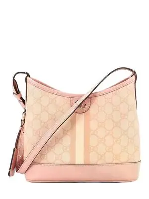 Gucci Ophidia Open Bucket Bag Gg Coated Canvas With Leather - Pink