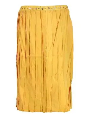 Fendi Pleated Midi Skirt - Yellow
