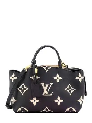 LOUIS VUITTON Petit Palais Handbag Bicolor Monogram Empreinte Giant - Black