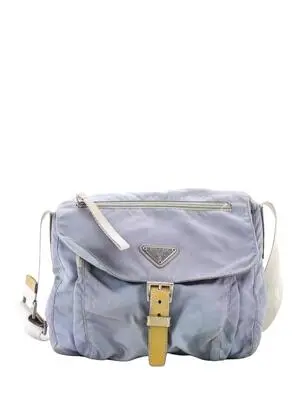 Prada Buckle Messenger Bag Tessuto Small Crossbody - Blue