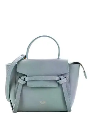 Celine Belt Bag Textured Leather Pico Shoulder Bag - Green