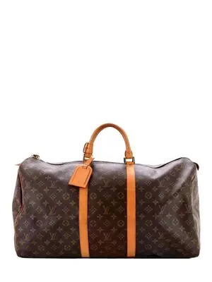 LOUIS VUITTON Keepall Monogram Canvas 55 Travel Bag - Brown