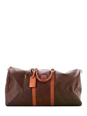 Celine Vintage Macadam Coated Canvas Large Travel Bag - Brown