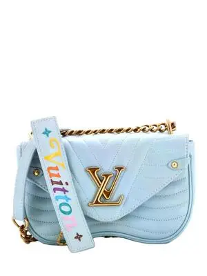 LOUIS VUITTON New Wave Chain Bag Quilted Leather Pm - Blue