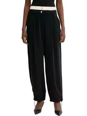 Liu Jo Double-waistband Trousers - Black