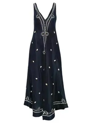 P.a.r.o.s.h Embroidered Maxi Dress - Blue