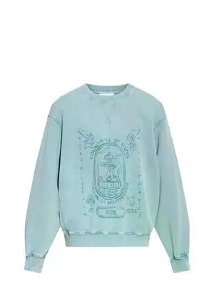Maison Kitsuné Graphic Print Crewneck Sweatshirt - Blue