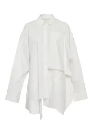 ENFOLD Draped Shirt - White