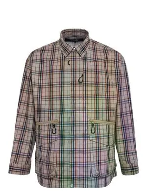 Comme Des Garçons Zipped Checked Jacket - Neutrals