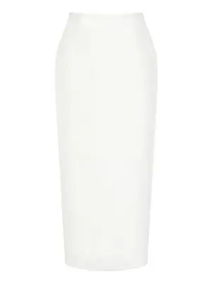 POST MERIDIEM Slit Midi Skirt - Neutrals