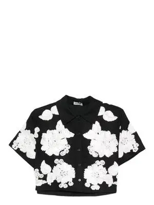 Simkhai Floral-appliqué Shirt - Black