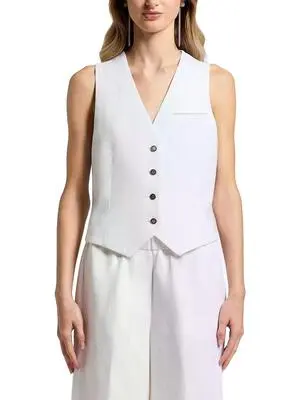 Peserico Buttoned V-neck Vest - White