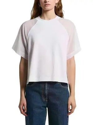 Peserico T-shirt With Sheer Sleeves - White