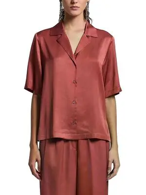 Peserico Buttoned Short-sleeve Shirt - Red