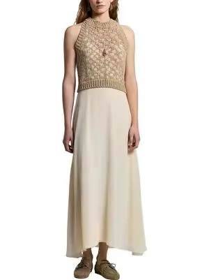 Peserico Crochet Midi Dress - Neutrals