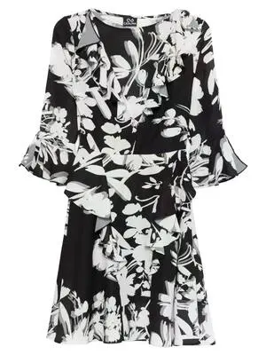 CATALINA D'ANGLADE Floral Ruffled Dress - Black